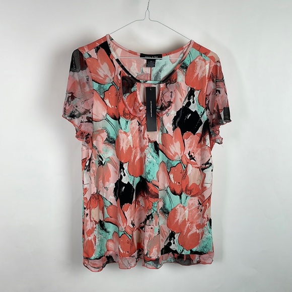 Tops | Nwt Adele May Floral Blouse Xl | Poshmark
